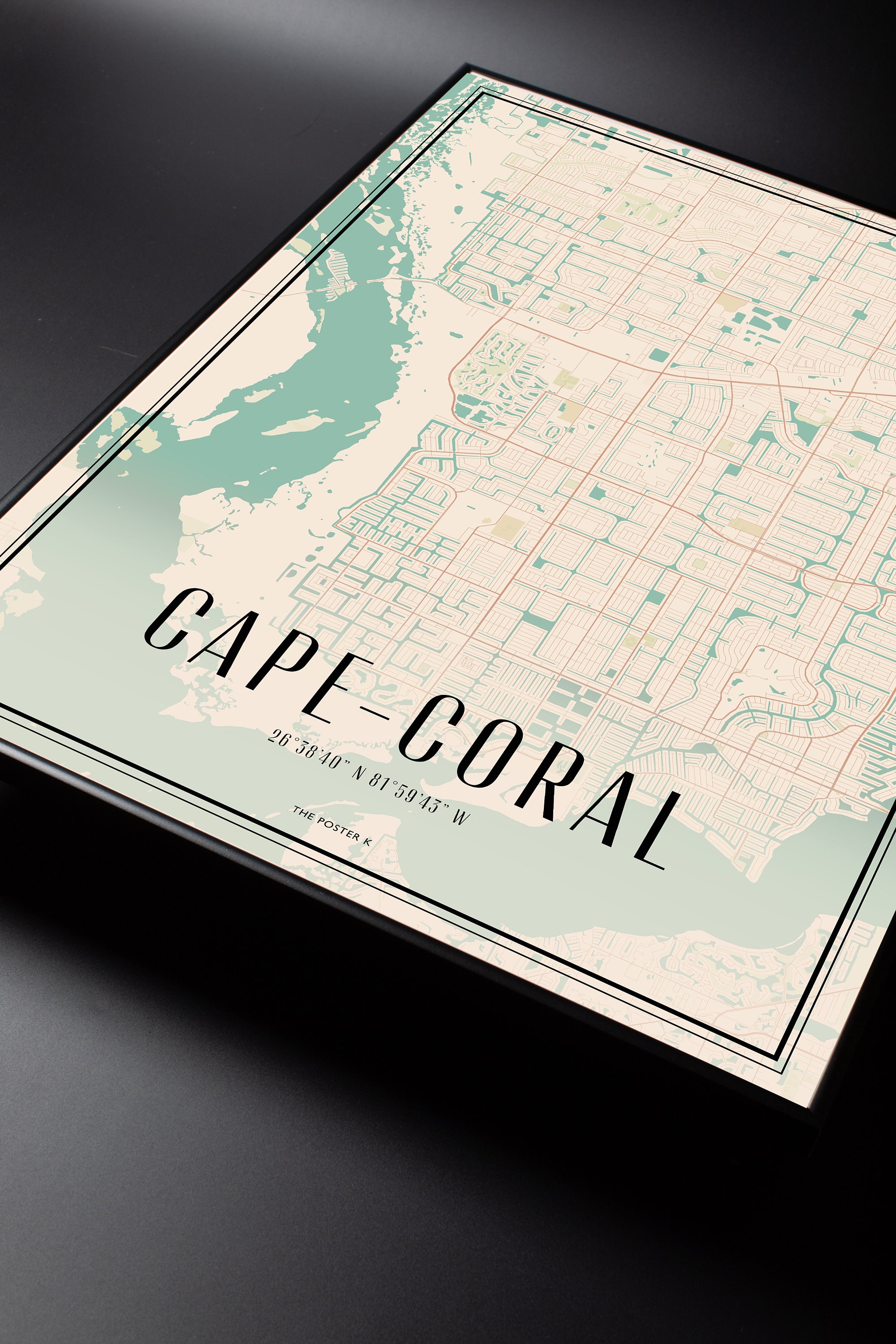 Cape-coral Poster Wall Art Print Map City Map Print City - Etsy