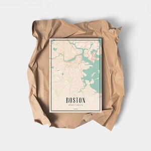 Boston Poster Wall Art Print Map City Map Print City Map - Etsy