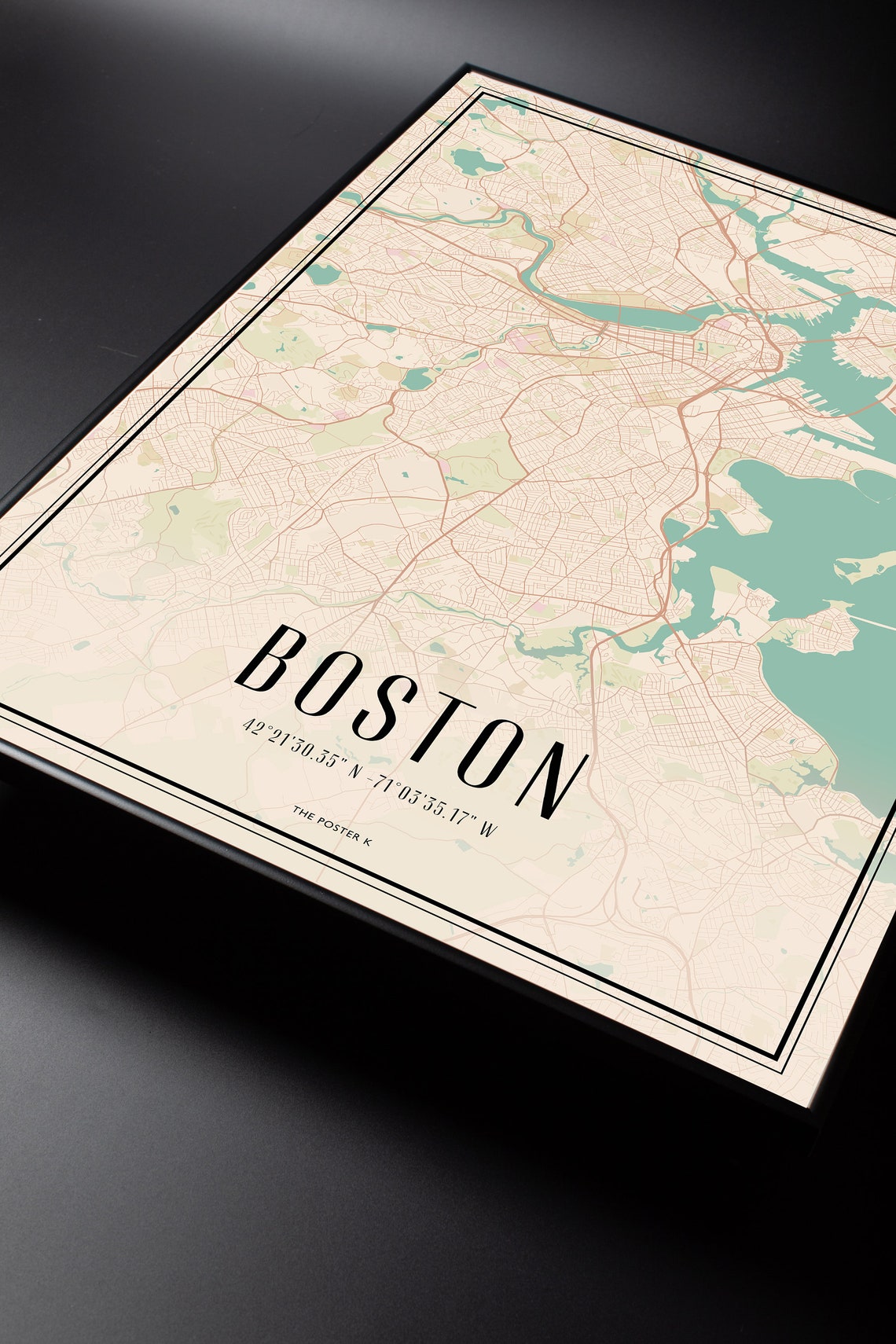 Boston Poster Wall Art Print Map City Map Print City Map - Etsy