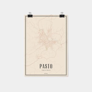 Pasto Poster Wall Art Print Map City Map Print City Map Art World ...