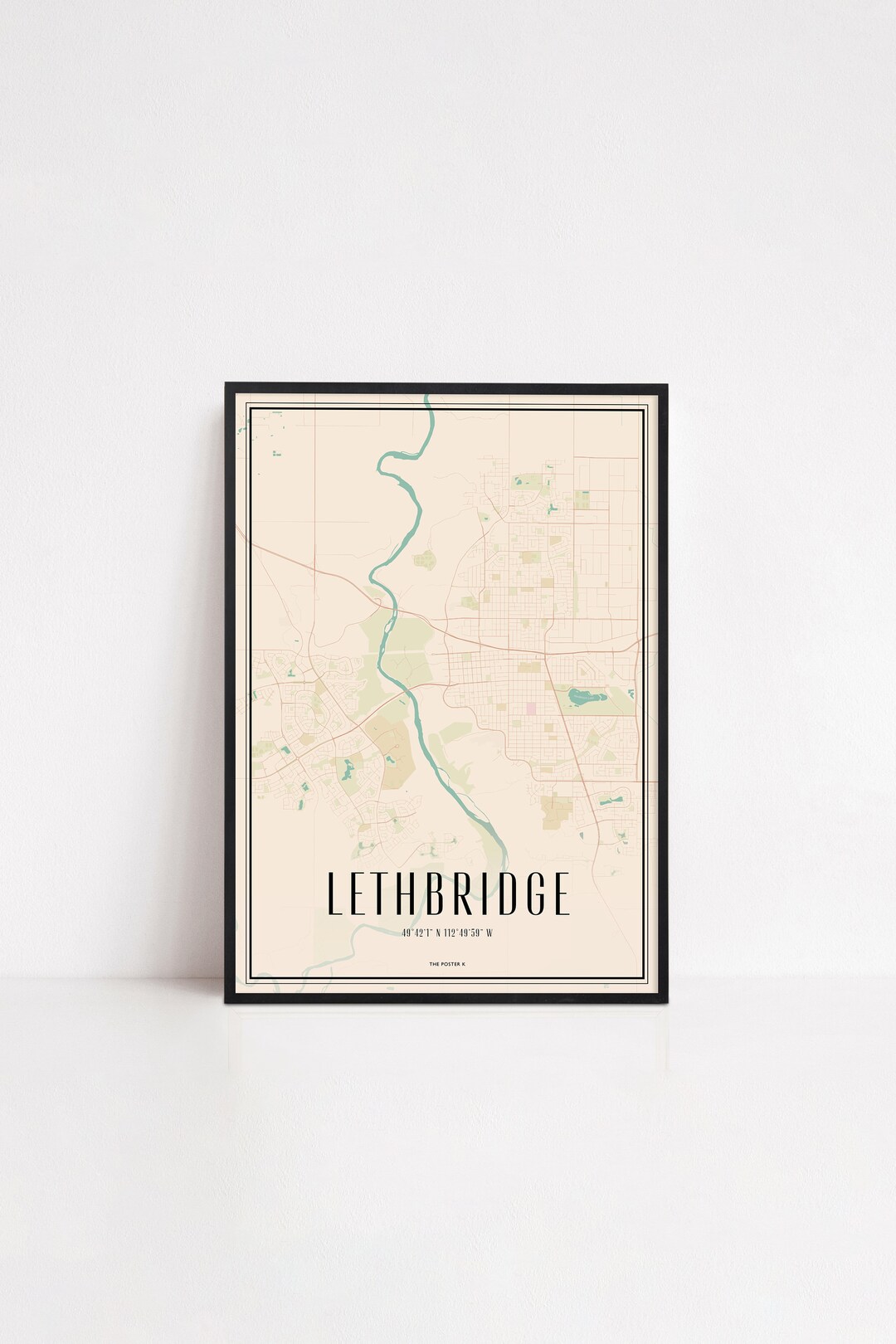 Lethbridge Poster Wall Art Print Map City Map Print City Map Art World ...