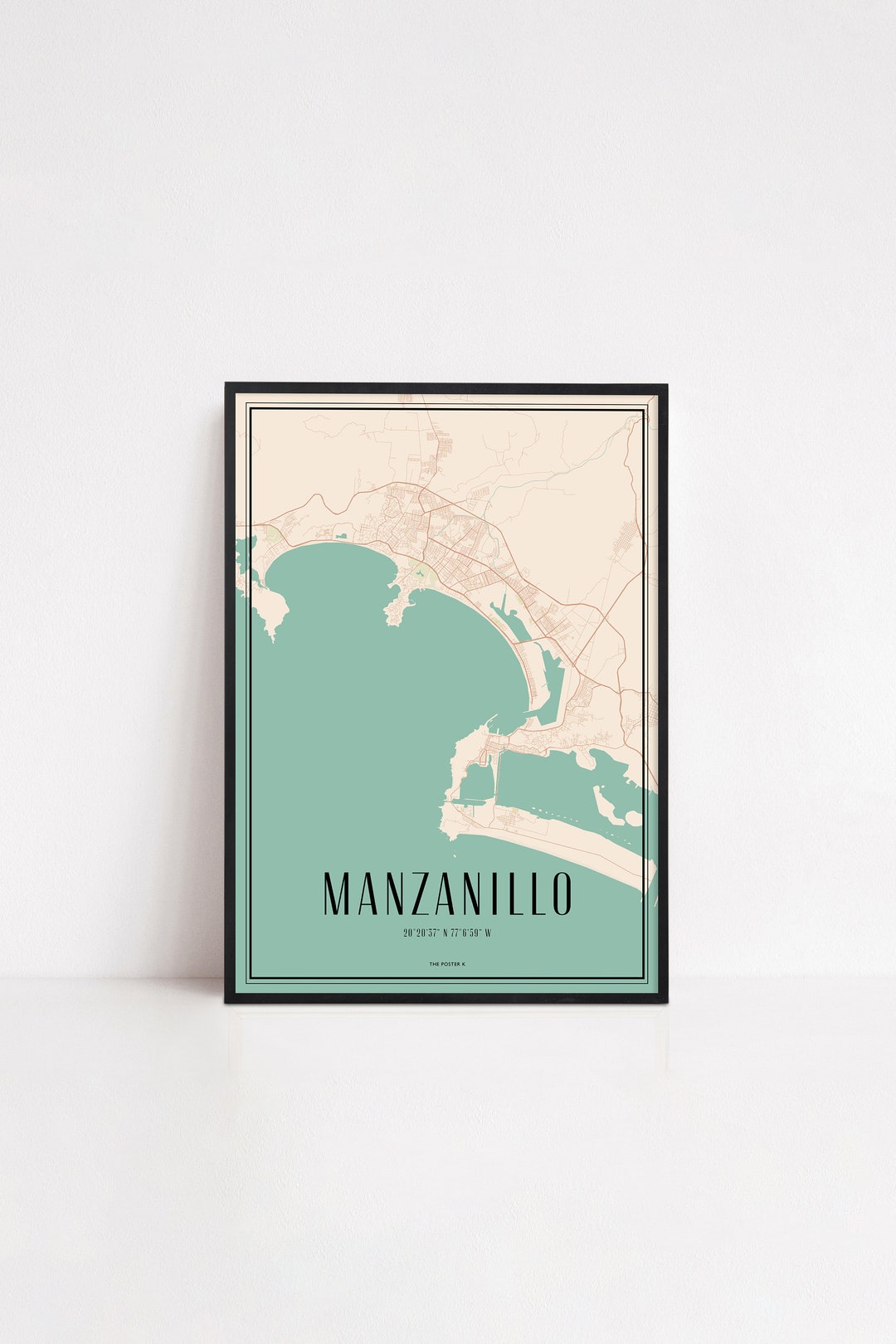 Manzanillo Poster Wall Art Print Map City Map Print City Map Art World ...