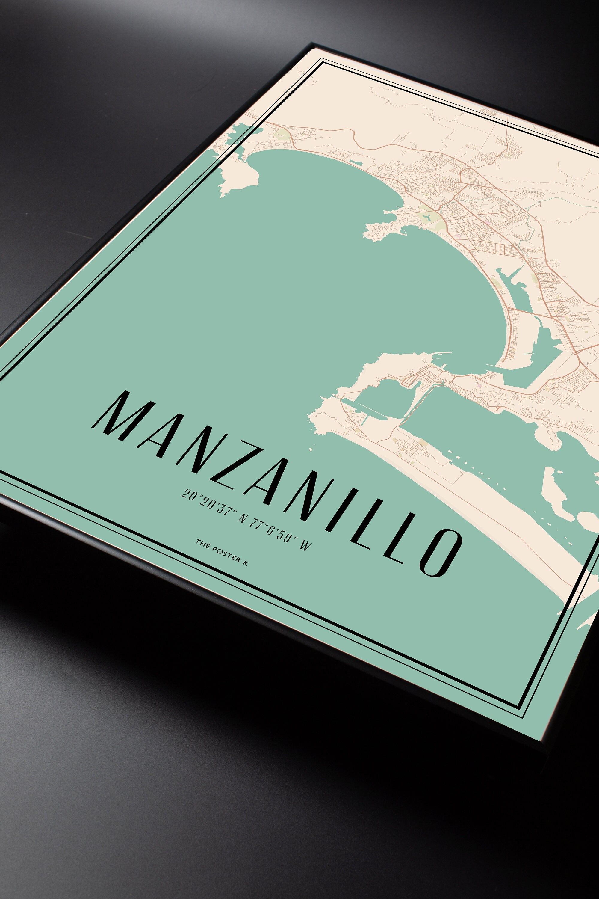 Manzanillo Poster Wall Art Print Map City Map Print City Map Art World ...