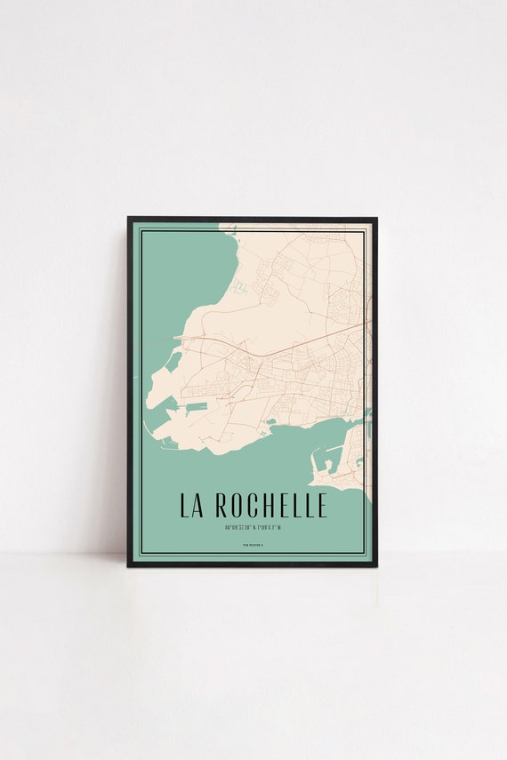 Art & Collectibles La-Rochelle Poster Wall Art Print Map World Traveler ...