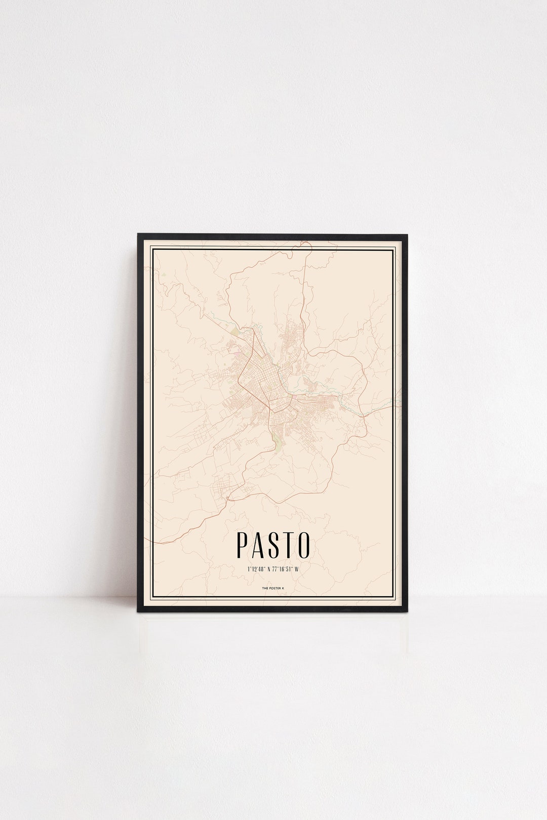 Pasto Poster Wall Art Print Map City Map Print City Map Art World ...