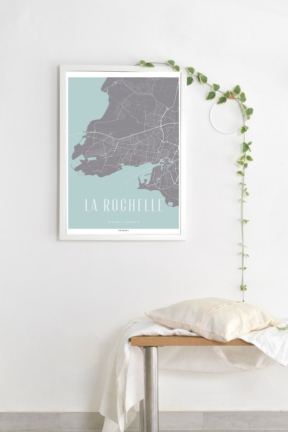 Art & Collectibles La-Rochelle Poster Wall Art Print Map World Traveler ...