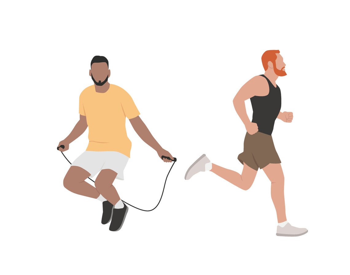 16 Flat Vector People Work Out Illustration - SPORT - Ai - Png - Svg ...