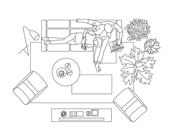 Couch Drawing Top View