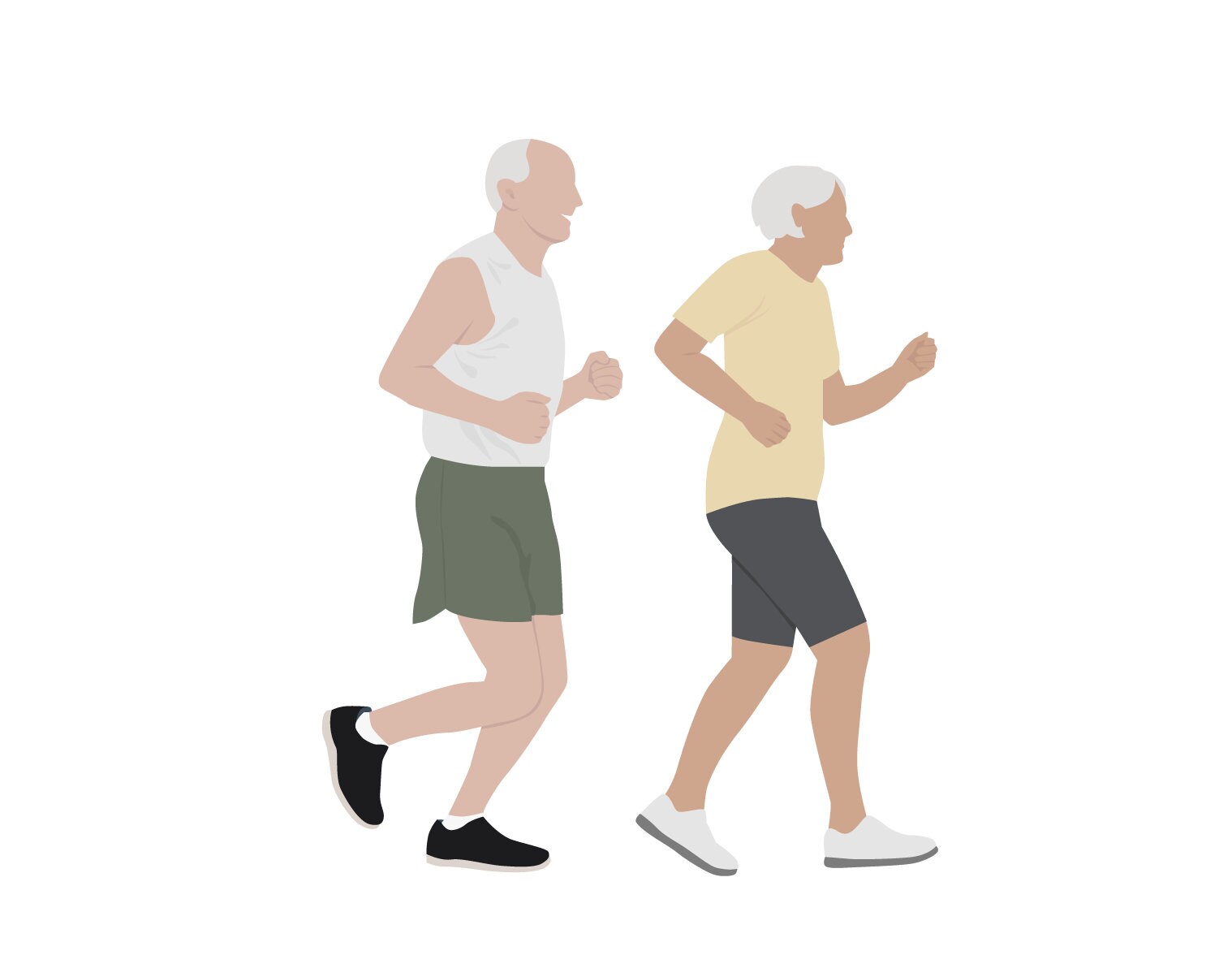 15 Flat Vector People Illustration AI - Old People - Elderly Faceless ...