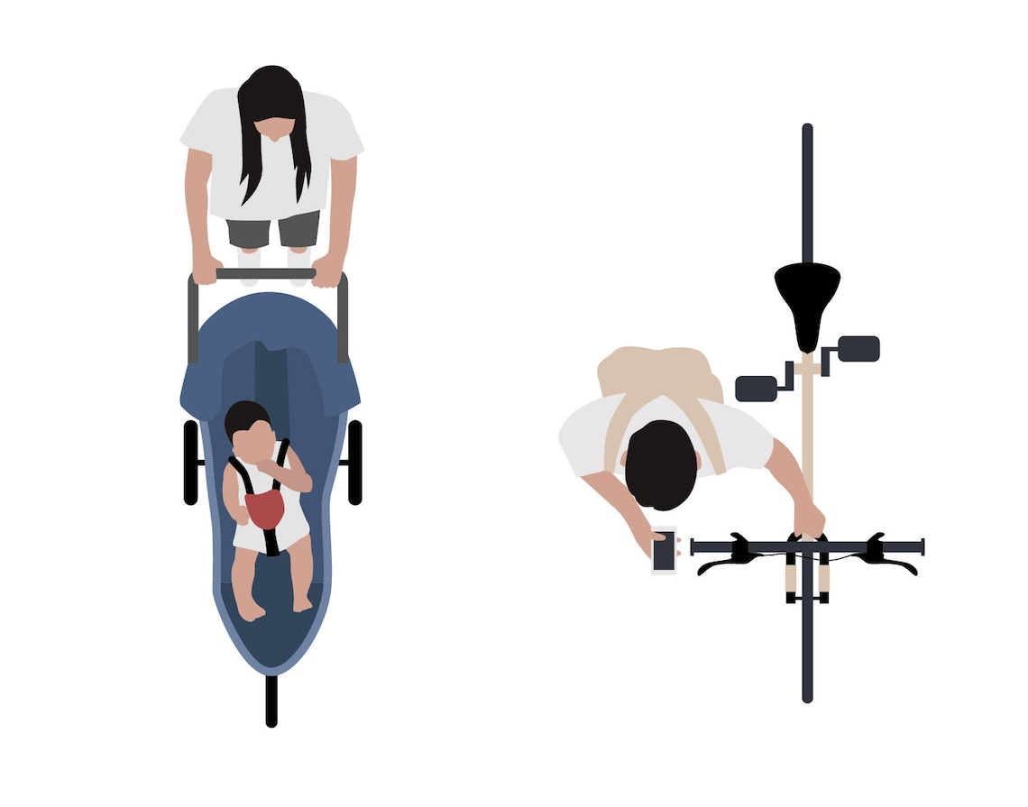 16 Flat Vector People - Top View - Pack of 19 Illustration - AI - Png ...