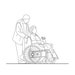 15 Line Vector People Illustration AI - Old People - Elderly Faceless ...