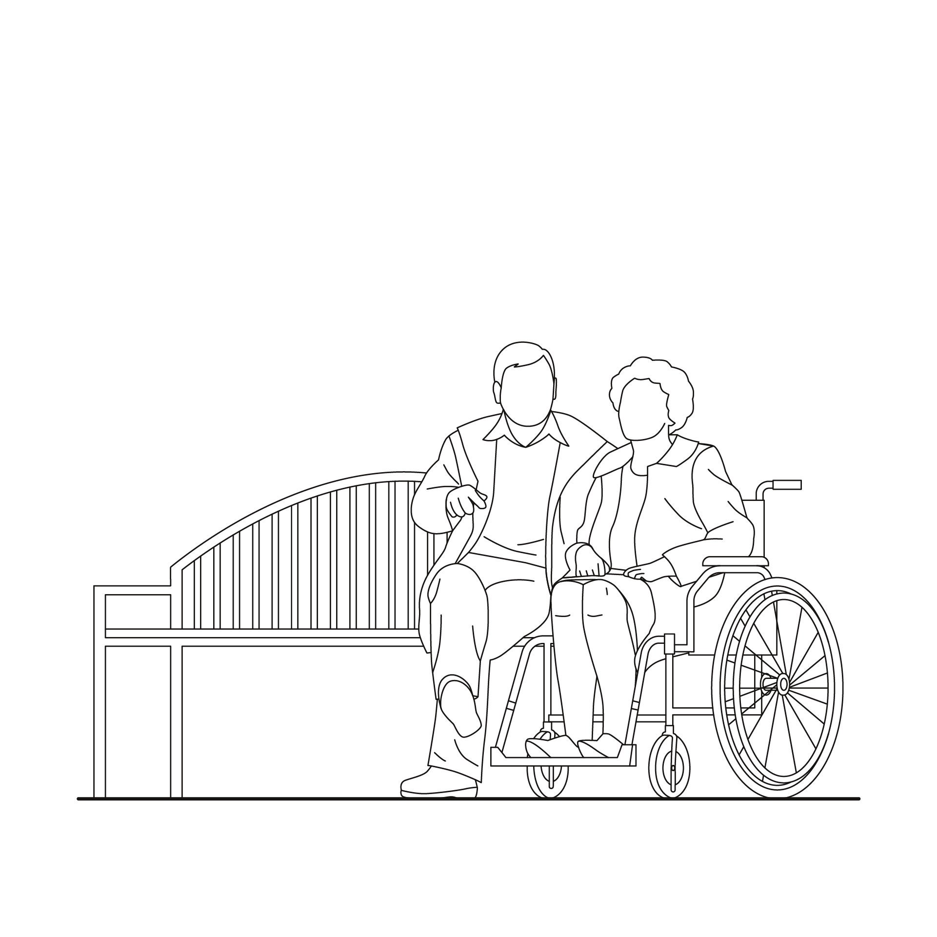 15 Line Vector People Illustration AI - Old People - Elderly Faceless ...