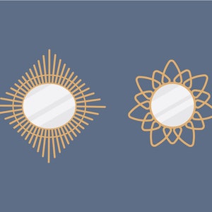 11 Flat Vector Illustration - Mirrors- Furniture Interior Decor ...