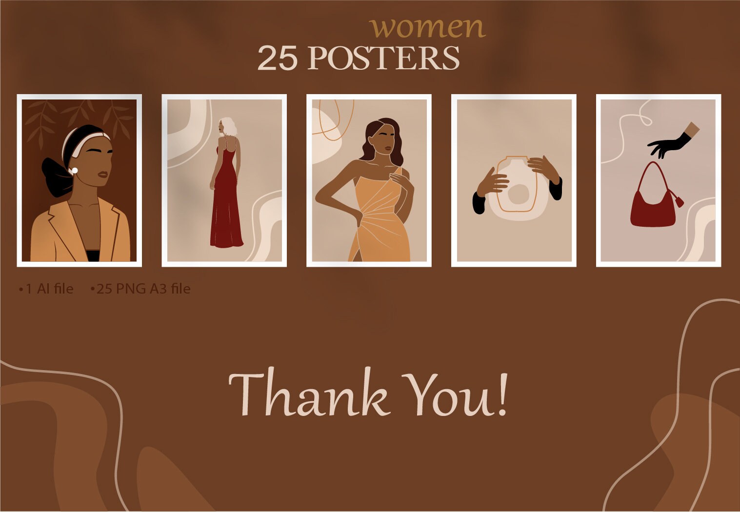 100 Abstract Woman Clipart, Feminine Vector Clipart, Abstract Black ...