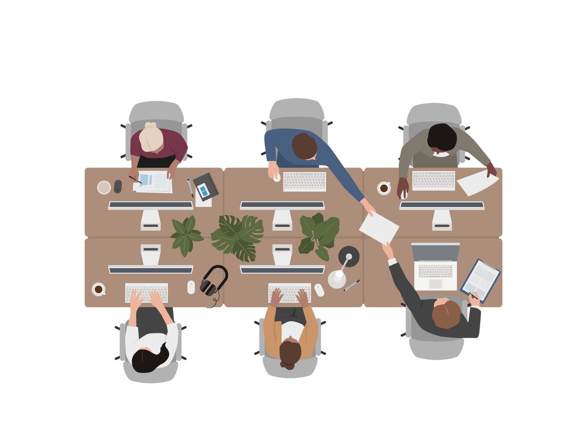 53 Flat Vector People Illustration Working People Top View Pack of 13 ...