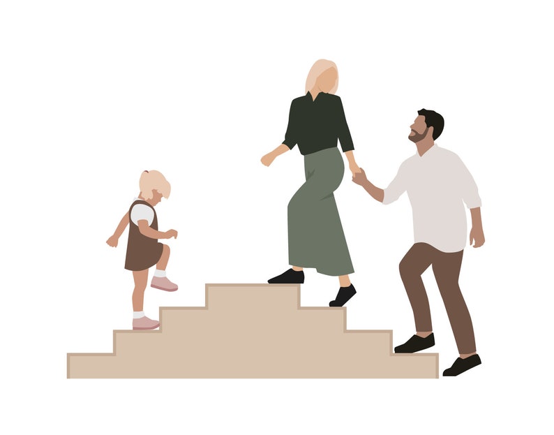23 Flat Vector People - People on the Stairs - Outdoor - Pack of 23 ...