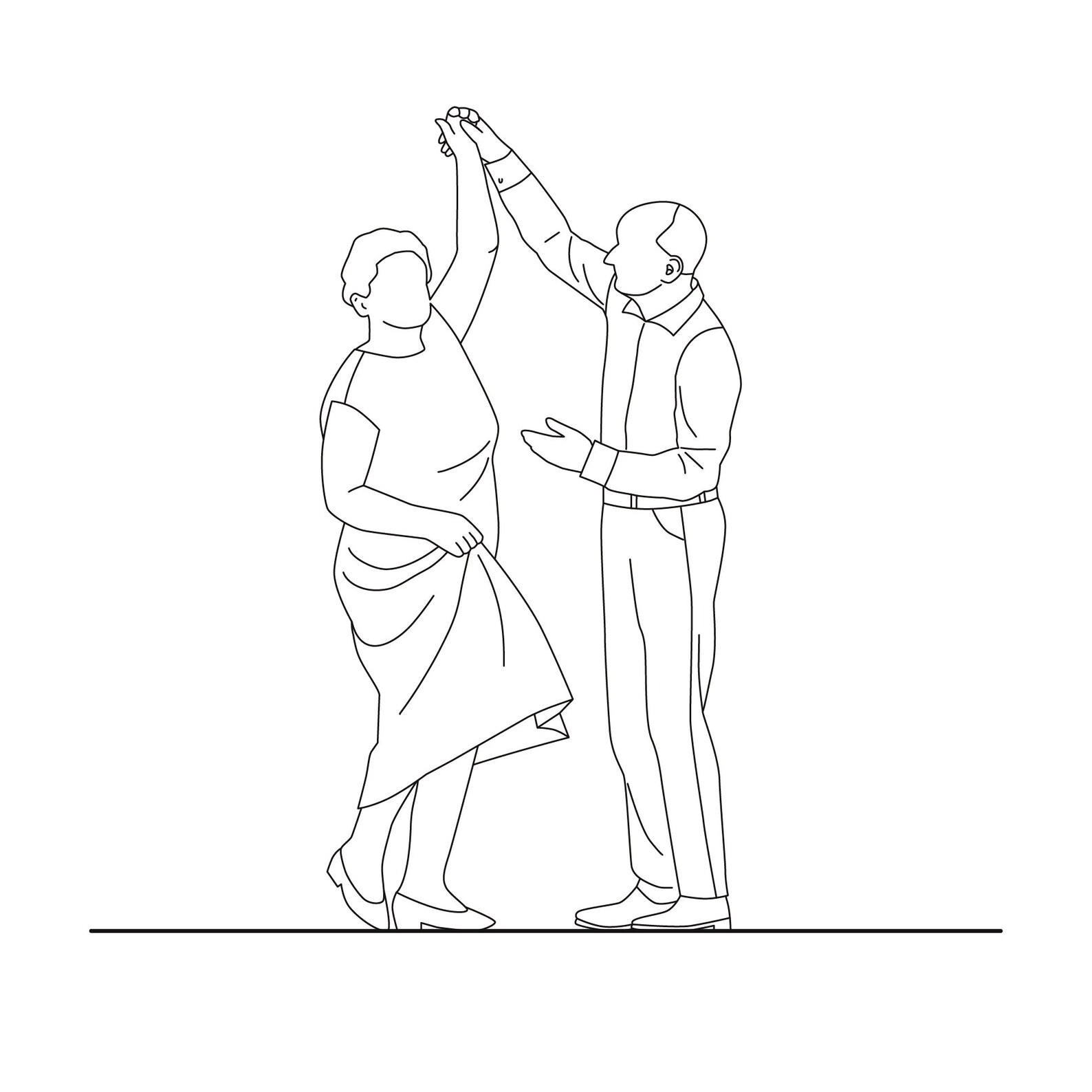 15 Line Vector People Illustration AI - Old People - Elderly Faceless ...