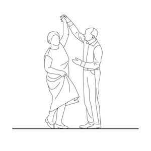 15 Line Vector People Illustration AI - Old People - Elderly Faceless ...