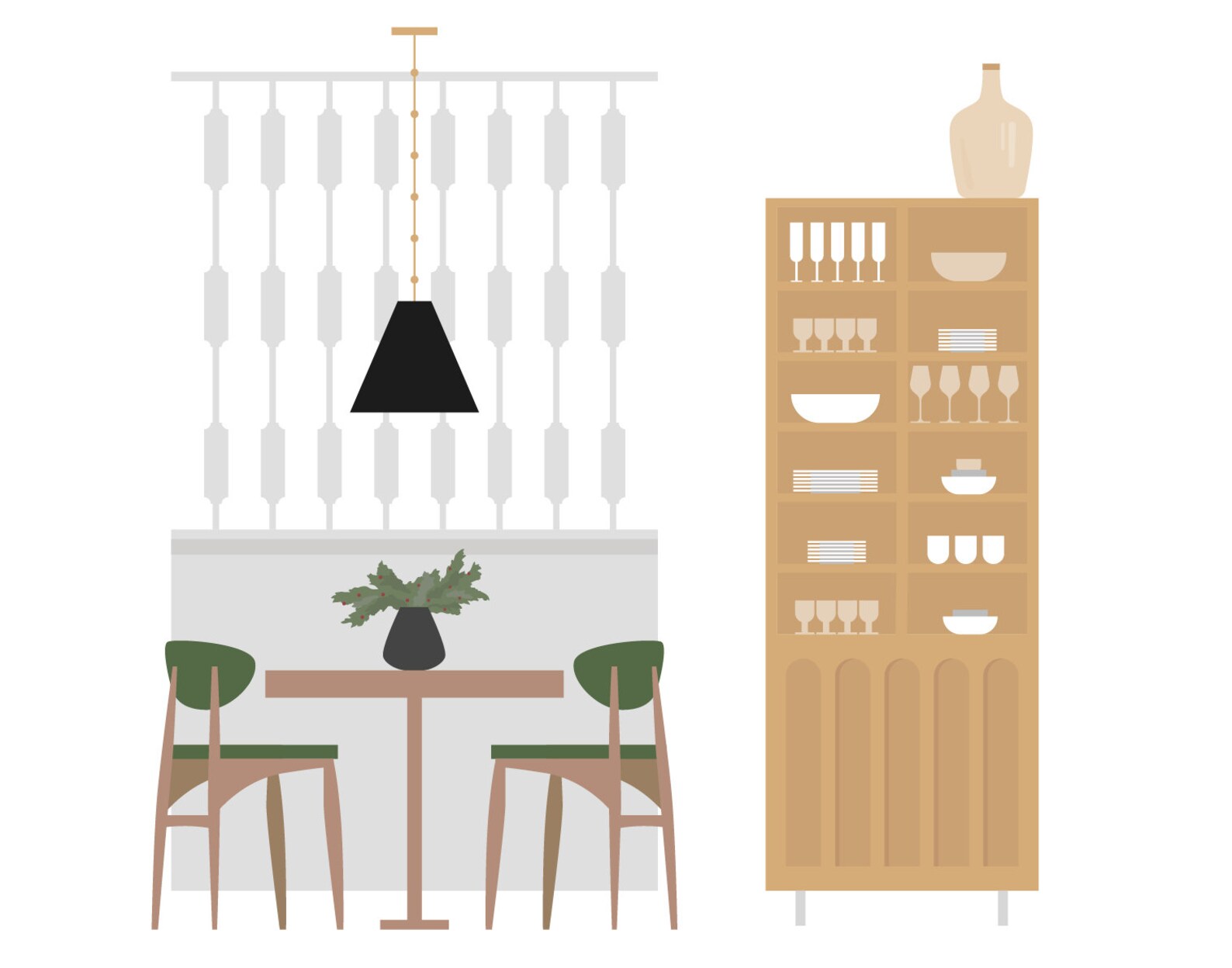 80+ Flat Vector Illustration - Kitchen Clip Art Set - Furniture ...