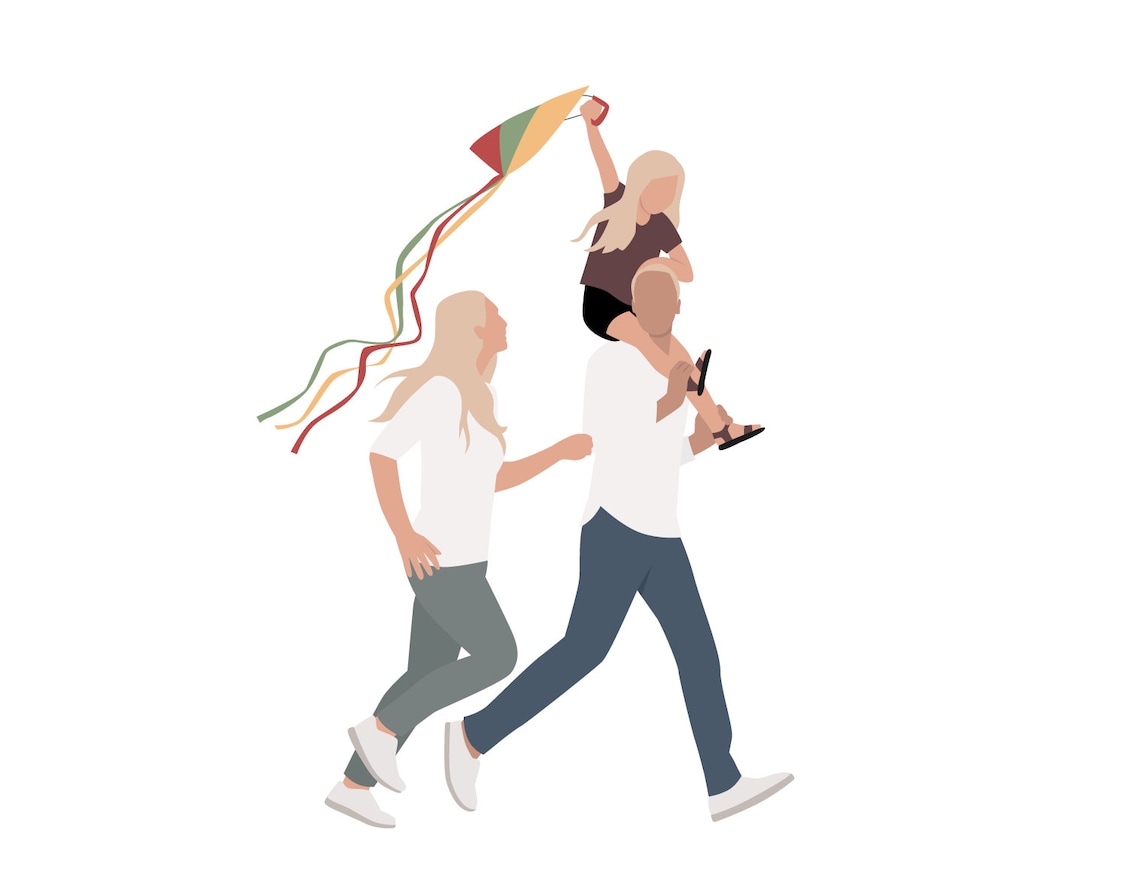 20 Flat Vector People - Family & Parently Outdoor - Pack of 10 ...