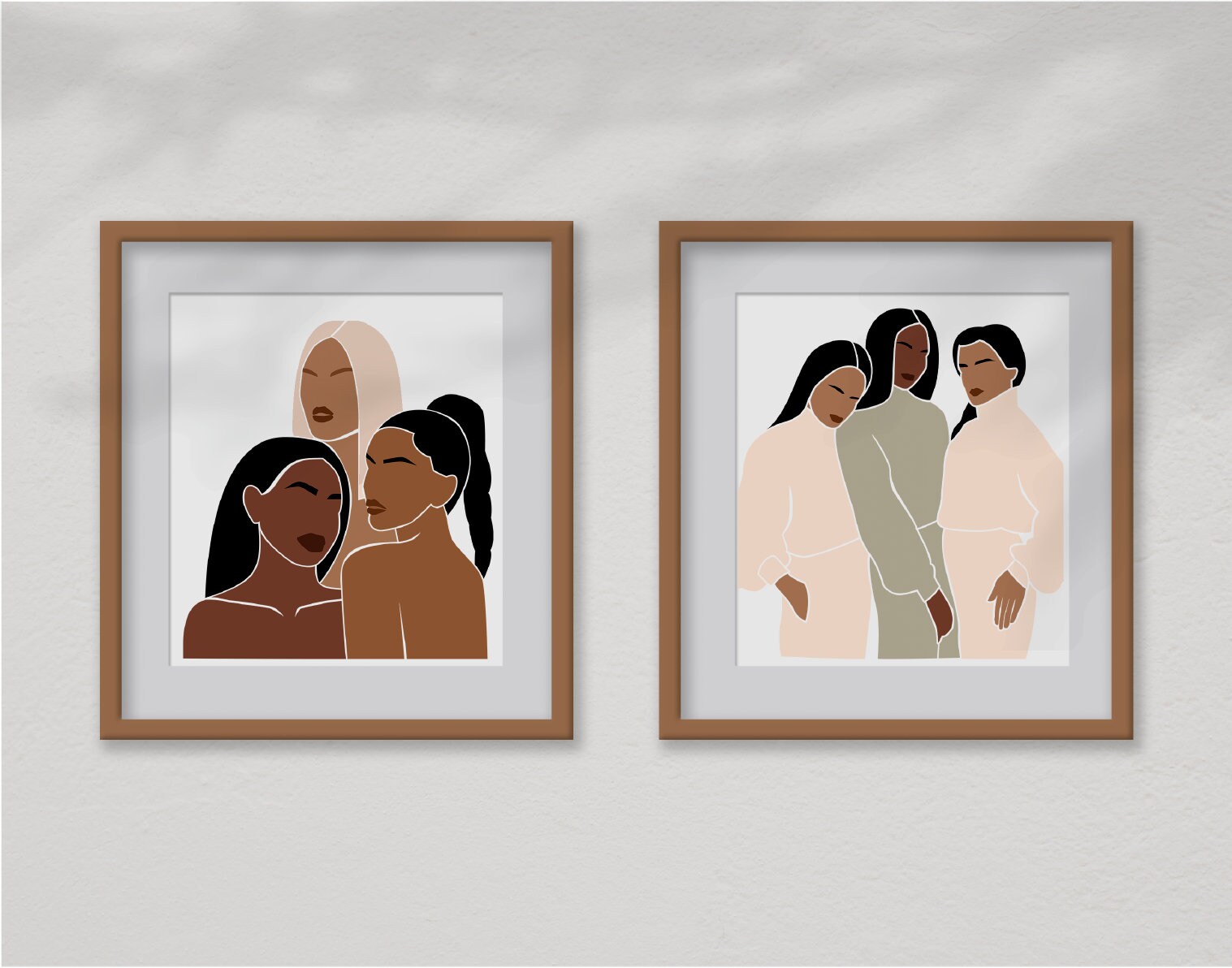 Girlfriends SVG, Feminine Vector Clipart, Abstract Women Svg, Friends ...