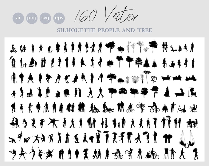 145 BIG SET - Flat Vector Cutout People - Ai - Png - Svg- Male, Female ...