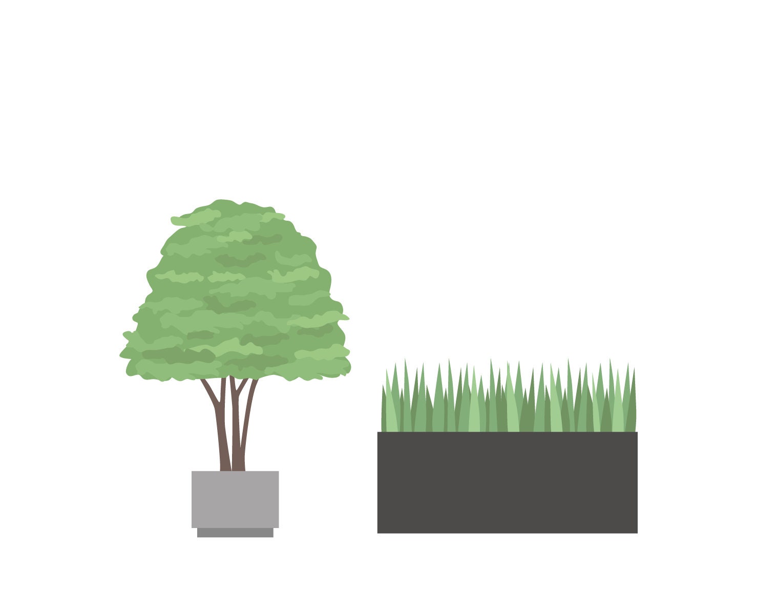 16 Set of Plants & Flower Pots Clipart - Flat Vector Plant Illustration ...