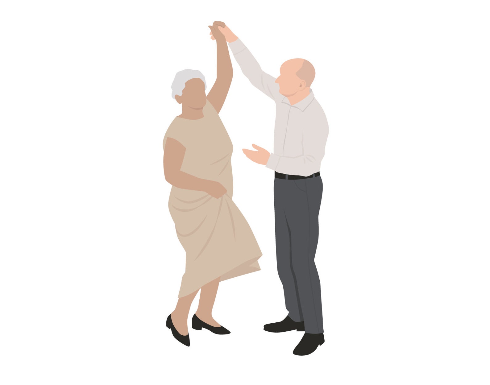 15 Flat Vector People Illustration AI - Old People - Elderly Faceless ...