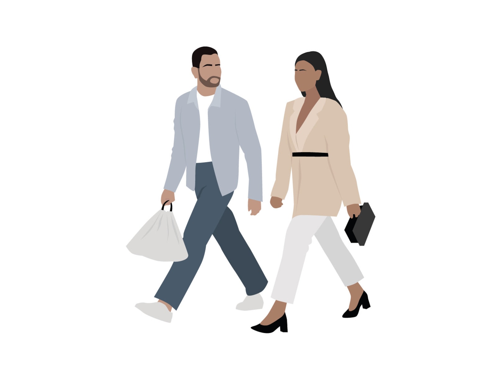 29 Flat Vector People - Walking People - Outdoor - Pack of 20 ...
