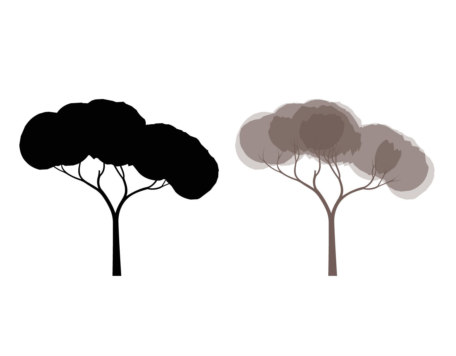 144 Set of Flat Vector Trees Clipart - Flat Vector Plant Illustration ...
