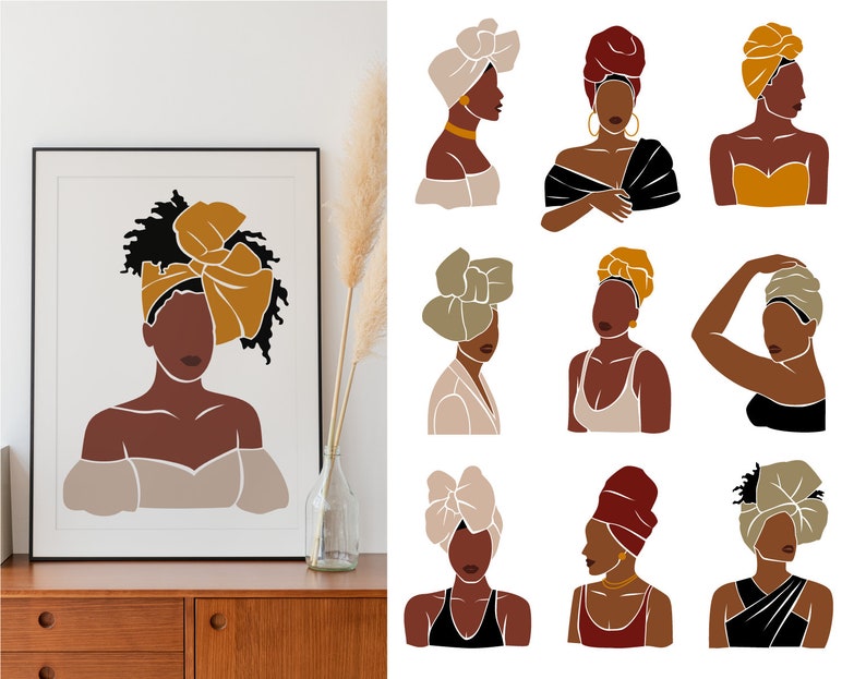 African Woman SVG, Black Woman Clipart, Feminine Vector Clipart ...