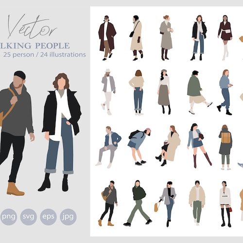 19 Flat Vector People FAMILY Outdoor Pack of 10 - Etsy