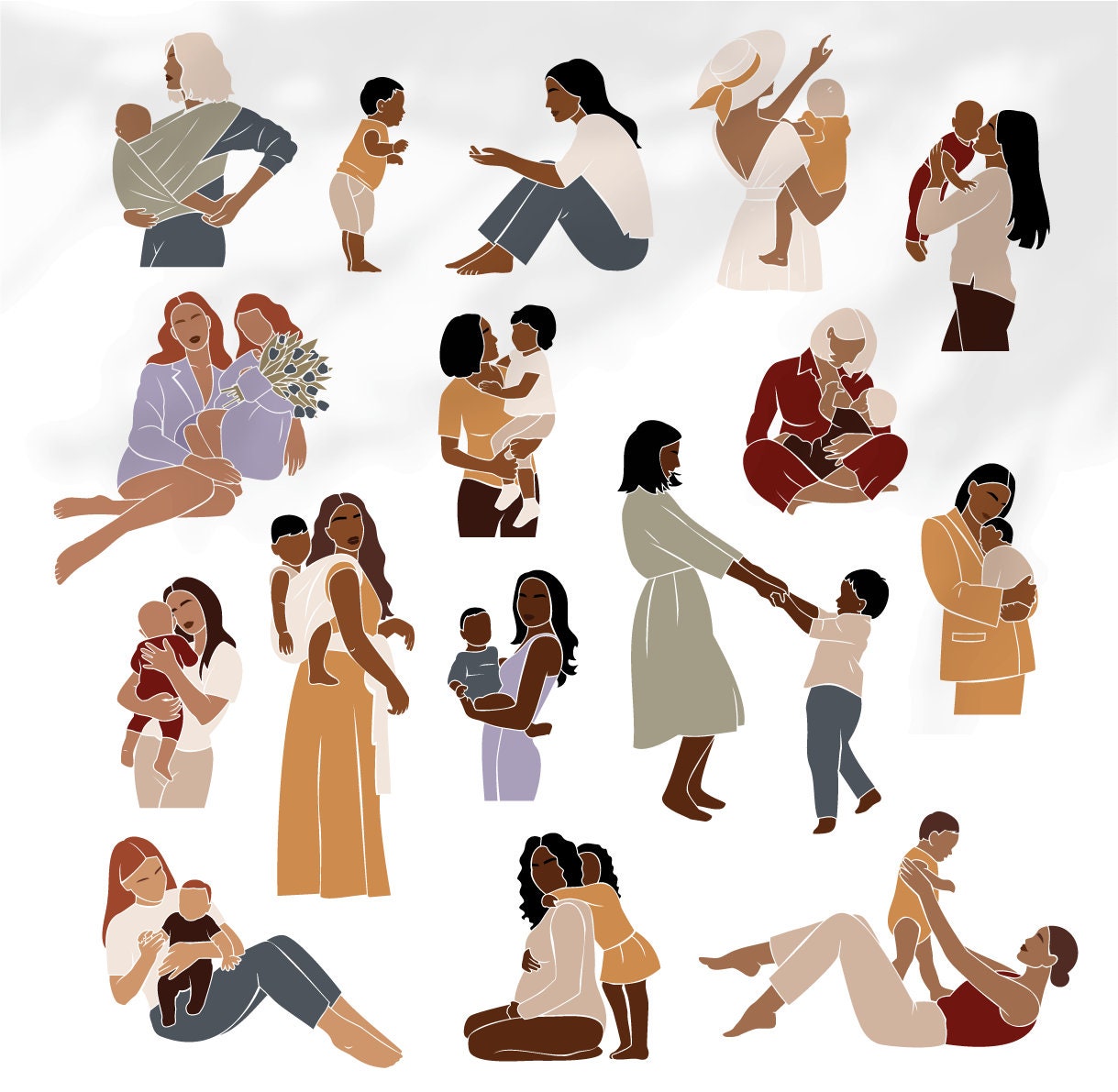 15 Abstract Mother Clipart, Mother's Day, Mother Prints, Woman Clipart ...