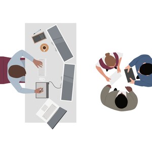 53 Flat Vector People Illustration - Working People - Top View - Pack ...