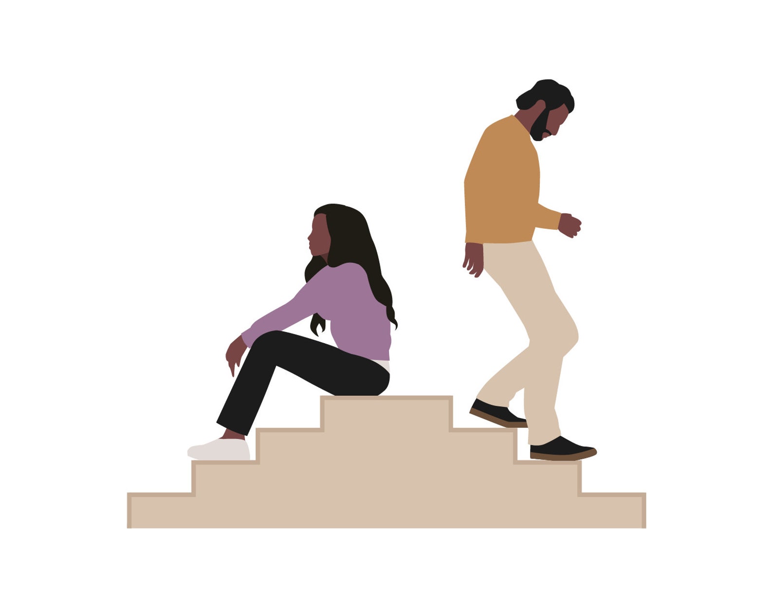 23 Flat Vector People - People on the Stairs - Outdoor - Pack of 23 ...