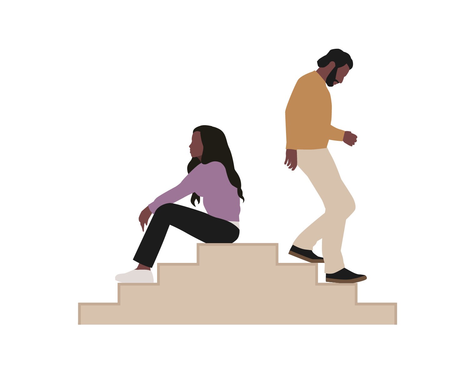 23 Flat Vector People - People on the Stairs - Outdoor - Pack of 23 ...