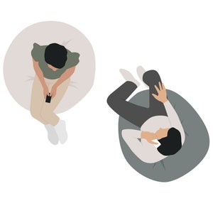 19 Flat Vector People - Top View - Pack of 19 Illustration - AI - Png ...