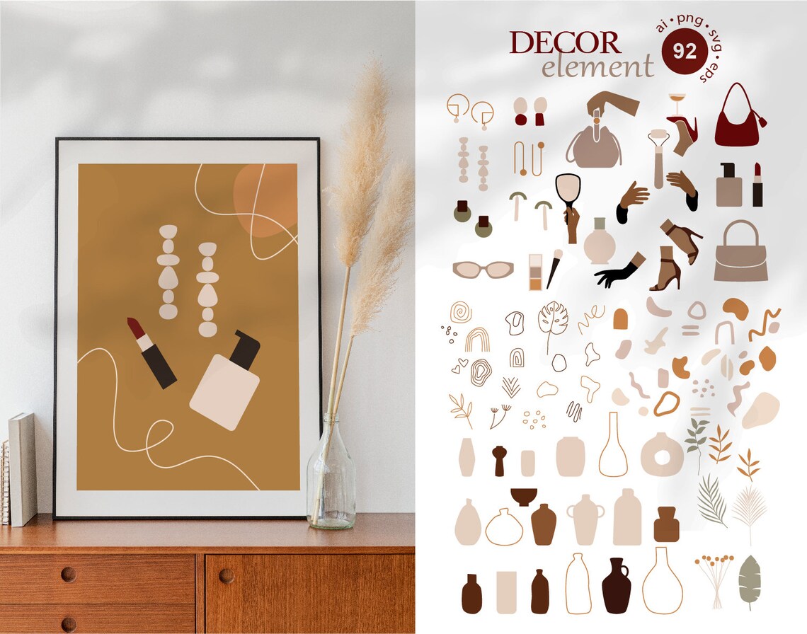 100 Abstract Woman Clipart, Feminine Vector Clipart, Abstract Black ...