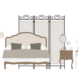 140+ Flat Vector Illustration - Bedroom Furniture Clip Art Set ...