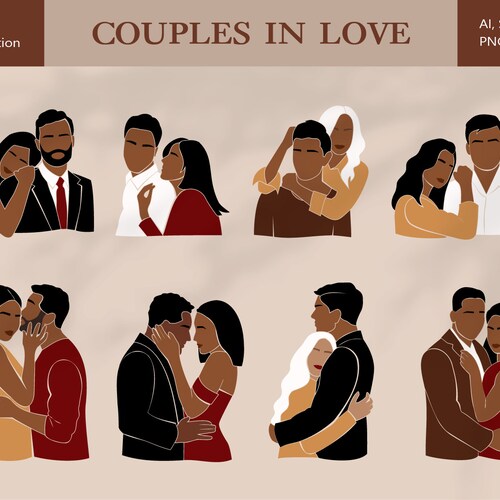 Couple In Love Svg Valentines Svg Lovers Clipart Woman Etsy