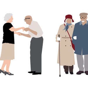15 Flat Vector People Illustration - Elderly - Old People - Pack of 9 ...