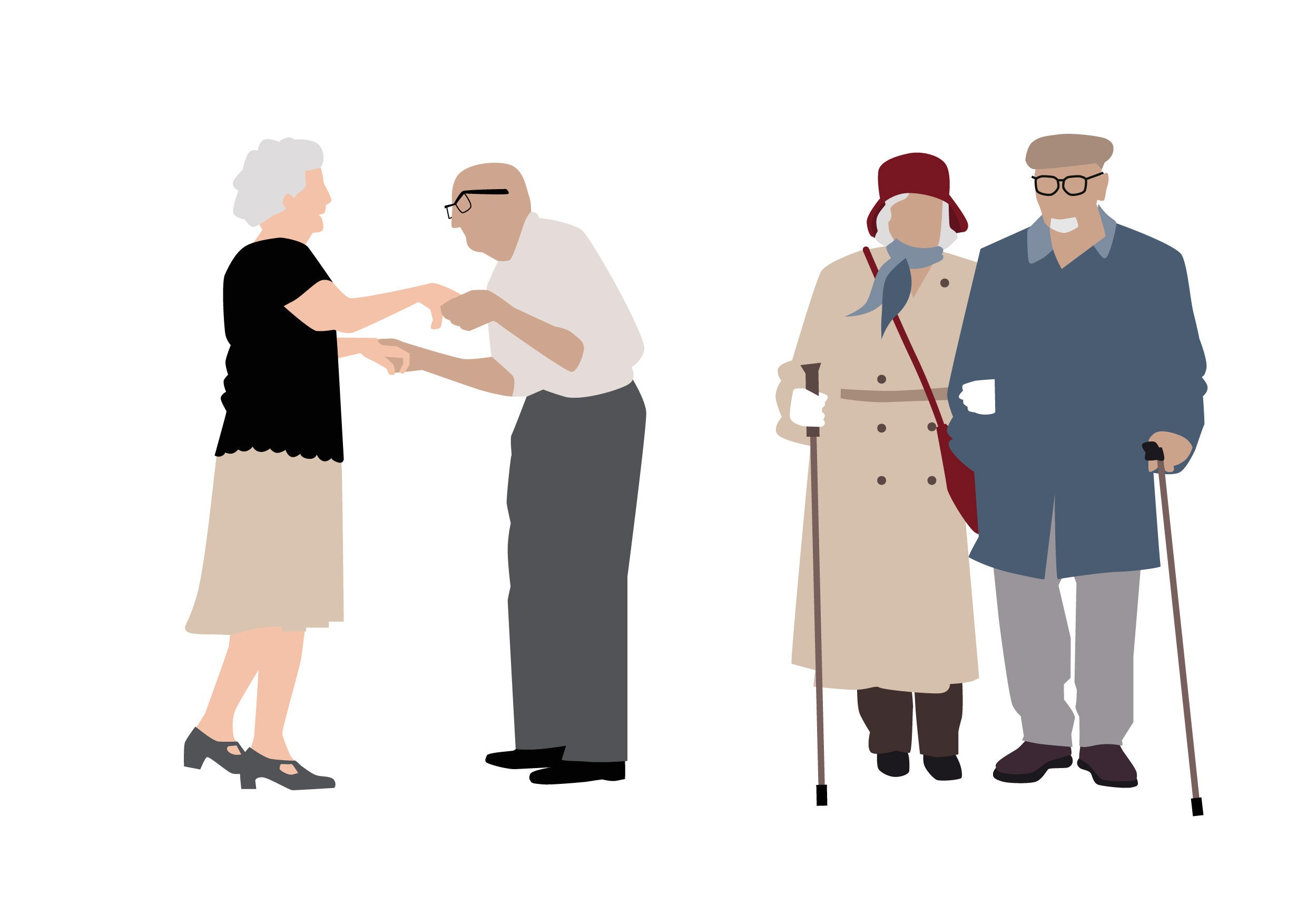 15 Flat Vector People Illustration - Elderly - Old People - Pack of 9 ...