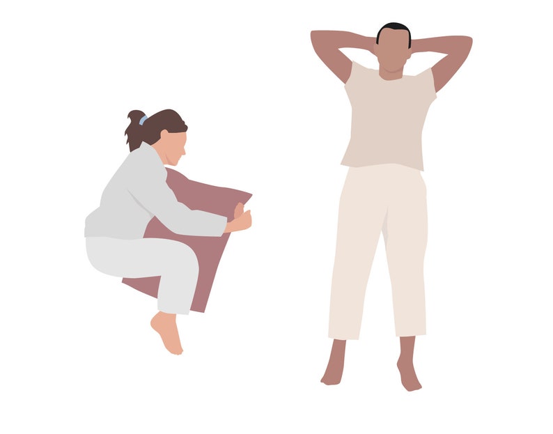 25 Flat Vector People - Sleeping People - Top View - Pack of 22 ...