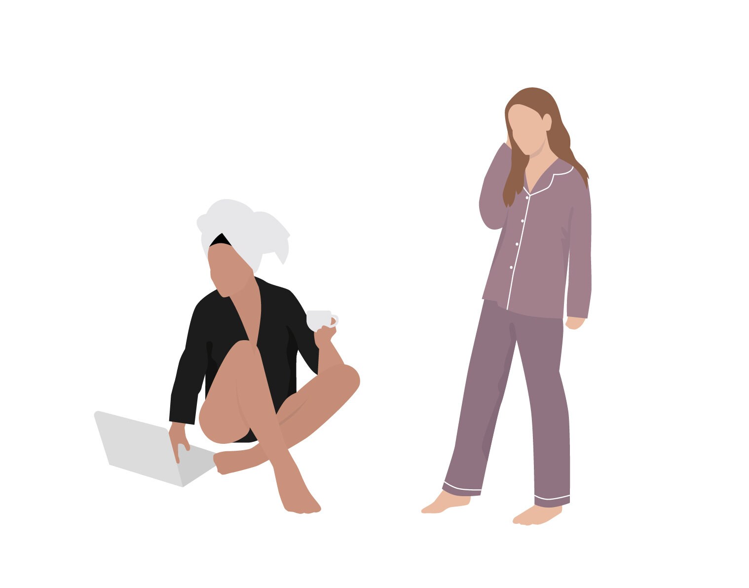 15 Flat Vector People - Woman Morning Routine - Pack of 15 ...