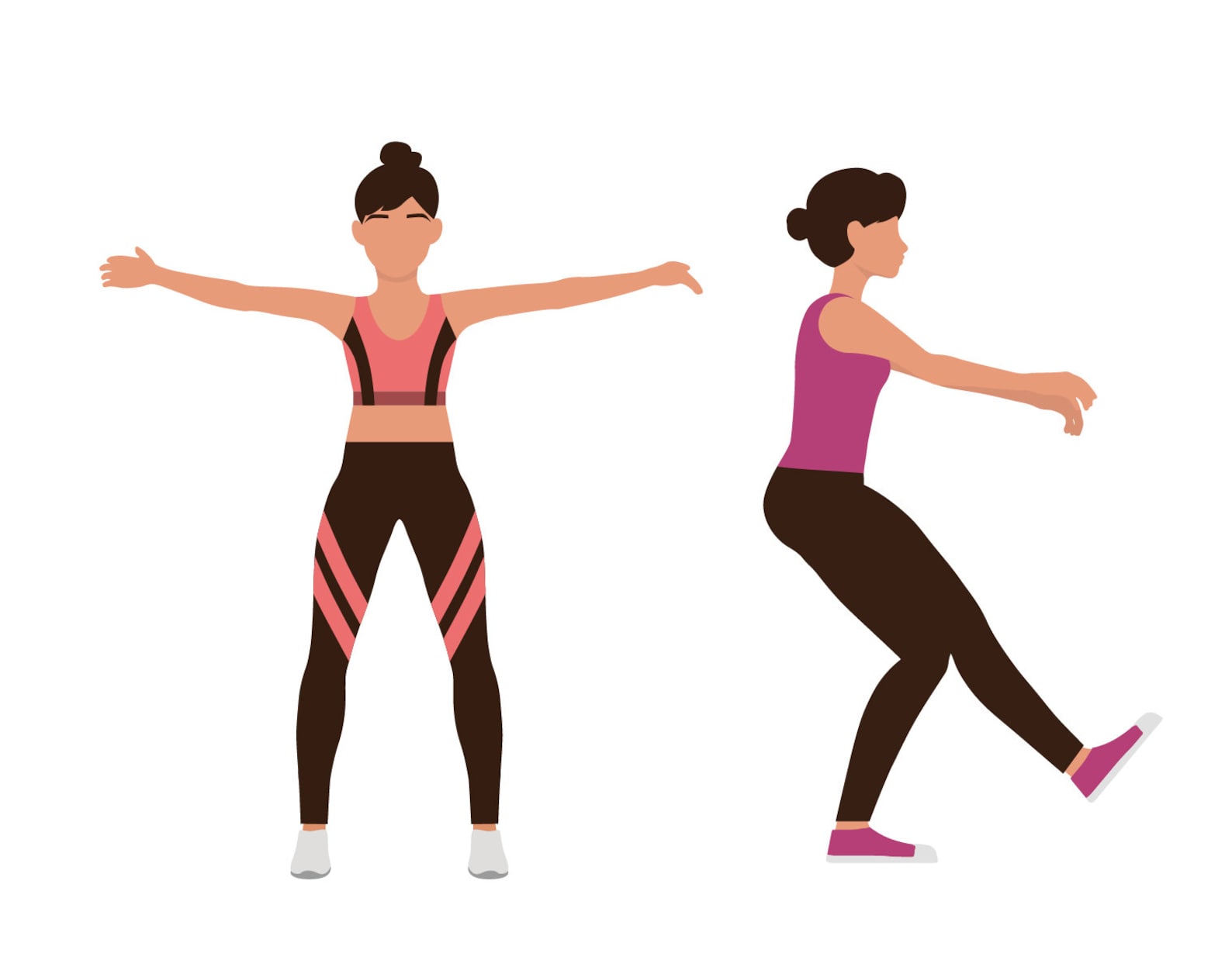15 Flat Vector People Illustration - SPORT - EXERCISES - Ai - Png - Jpg ...