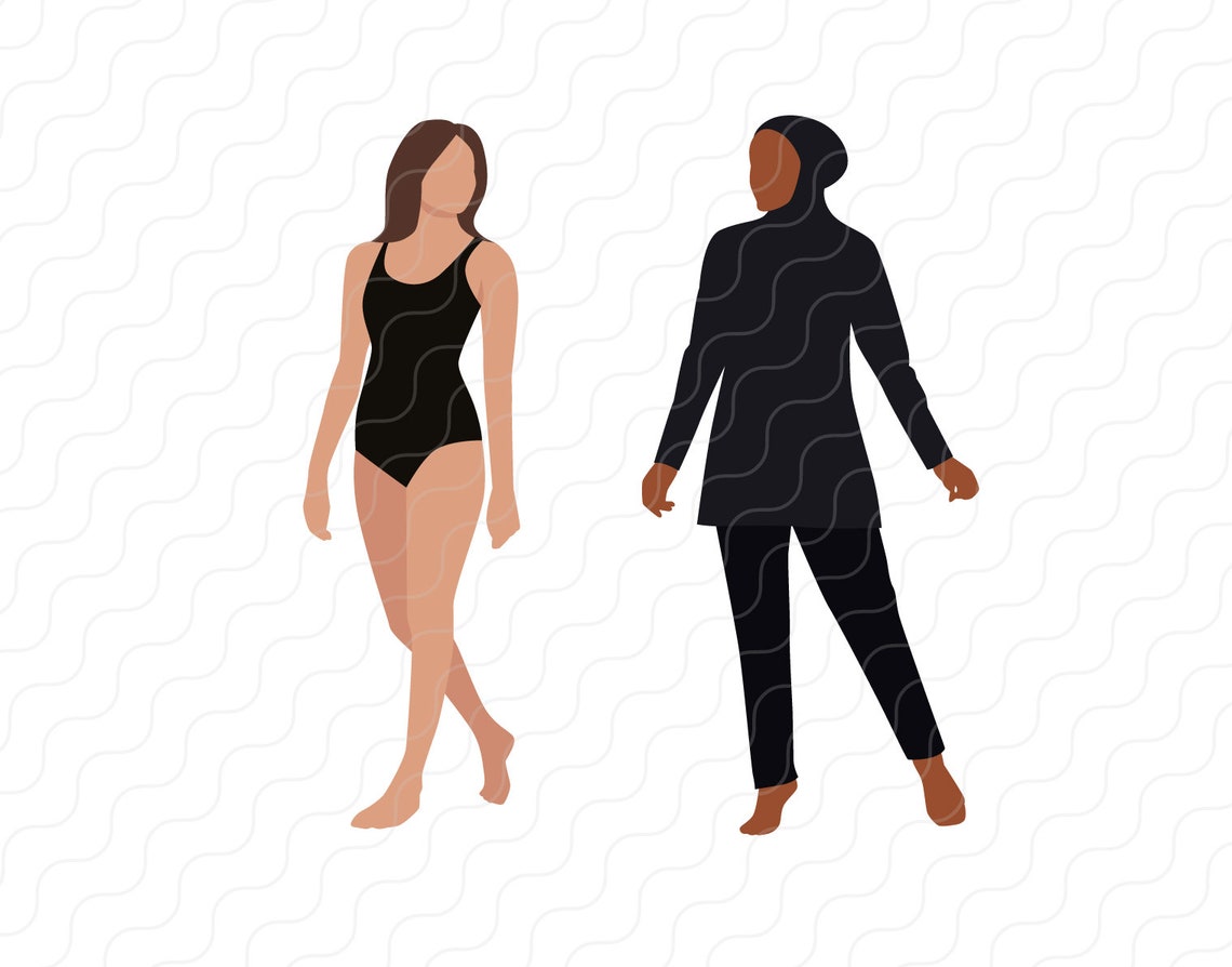 12 Flat Vector People - Women in Swimsuit - AI - Png - Jpg - Eps - SVG ...