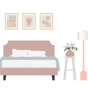 90+ Flat Vector Illustration - Bedroom Furniture Clip Art Set ...