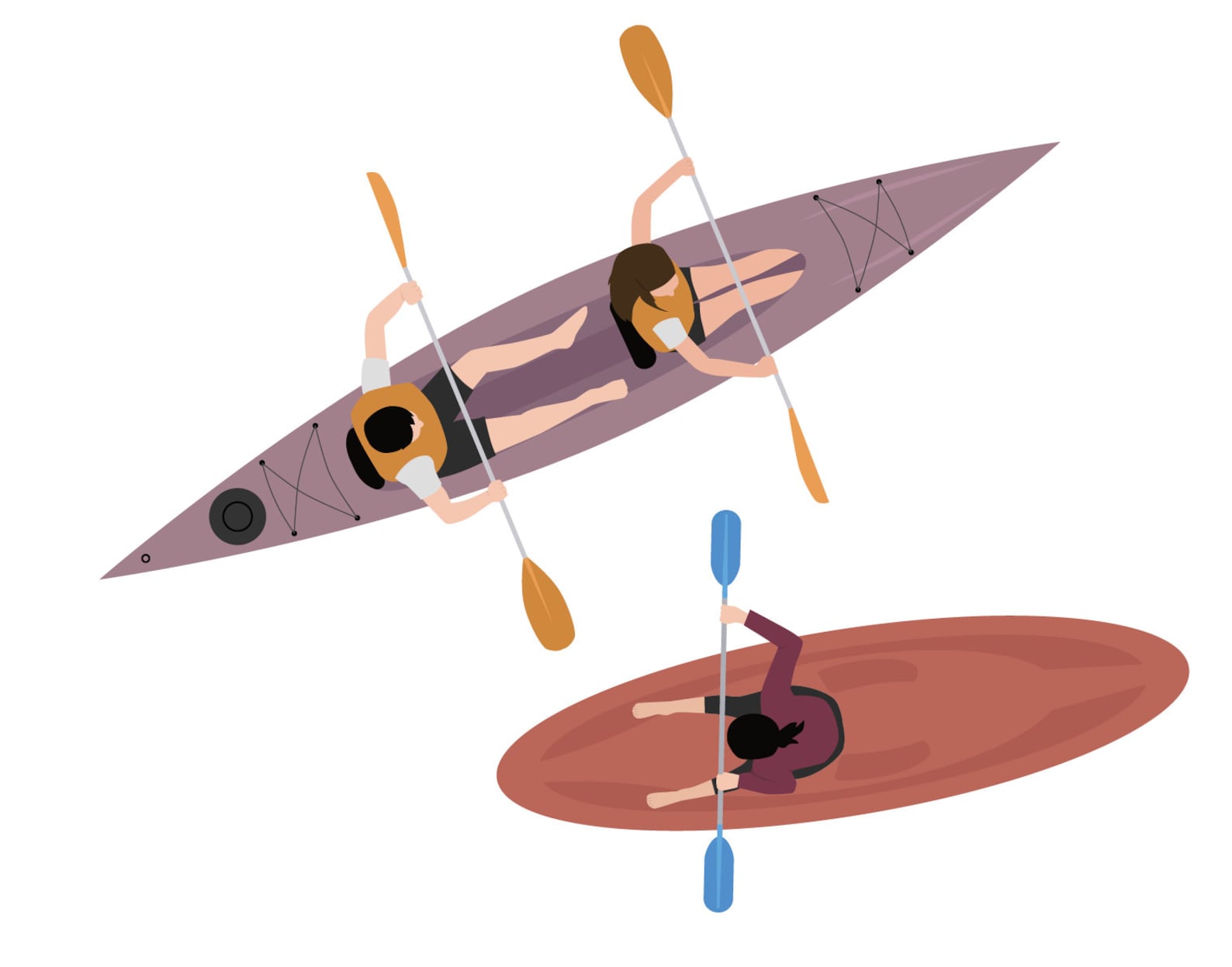 17 Flat Vector People - Top View - People Sport Top View - Pack of 17 ...