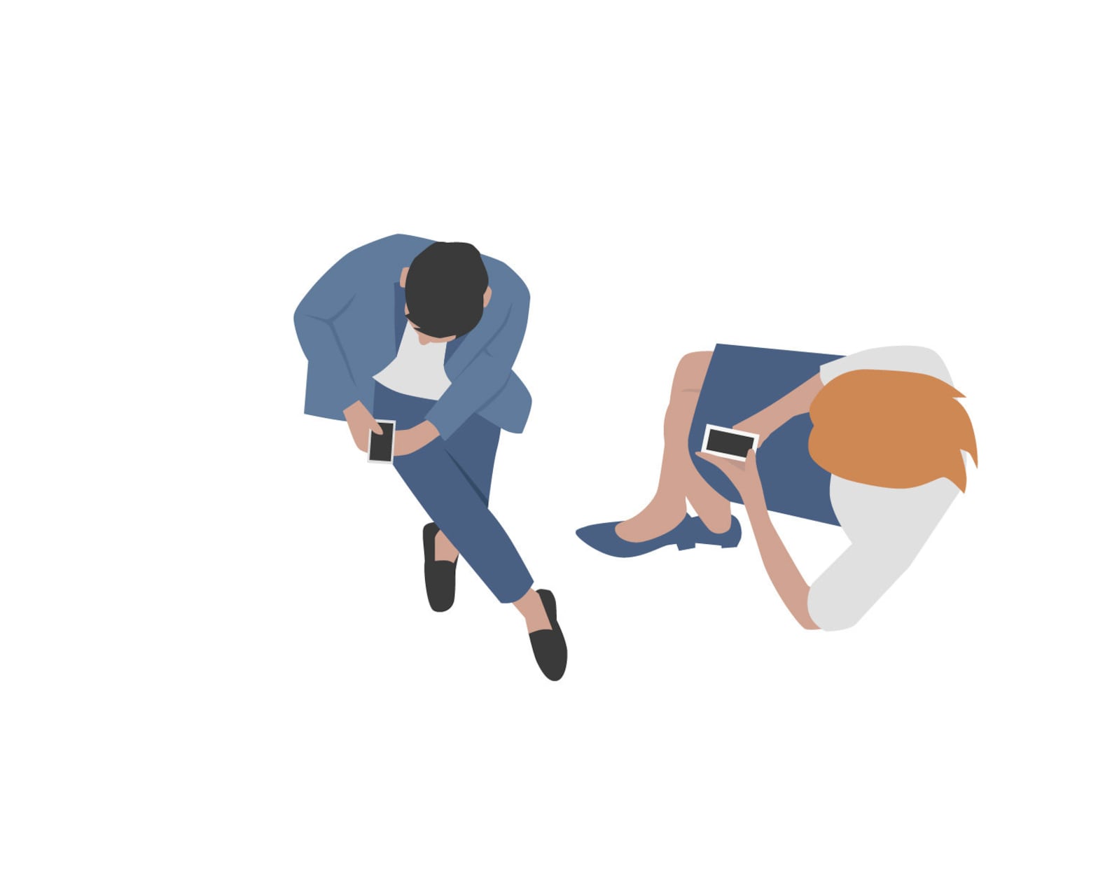 16 Flat Vector People - Top View - Pack of 19 Illustration - AI - Png ...