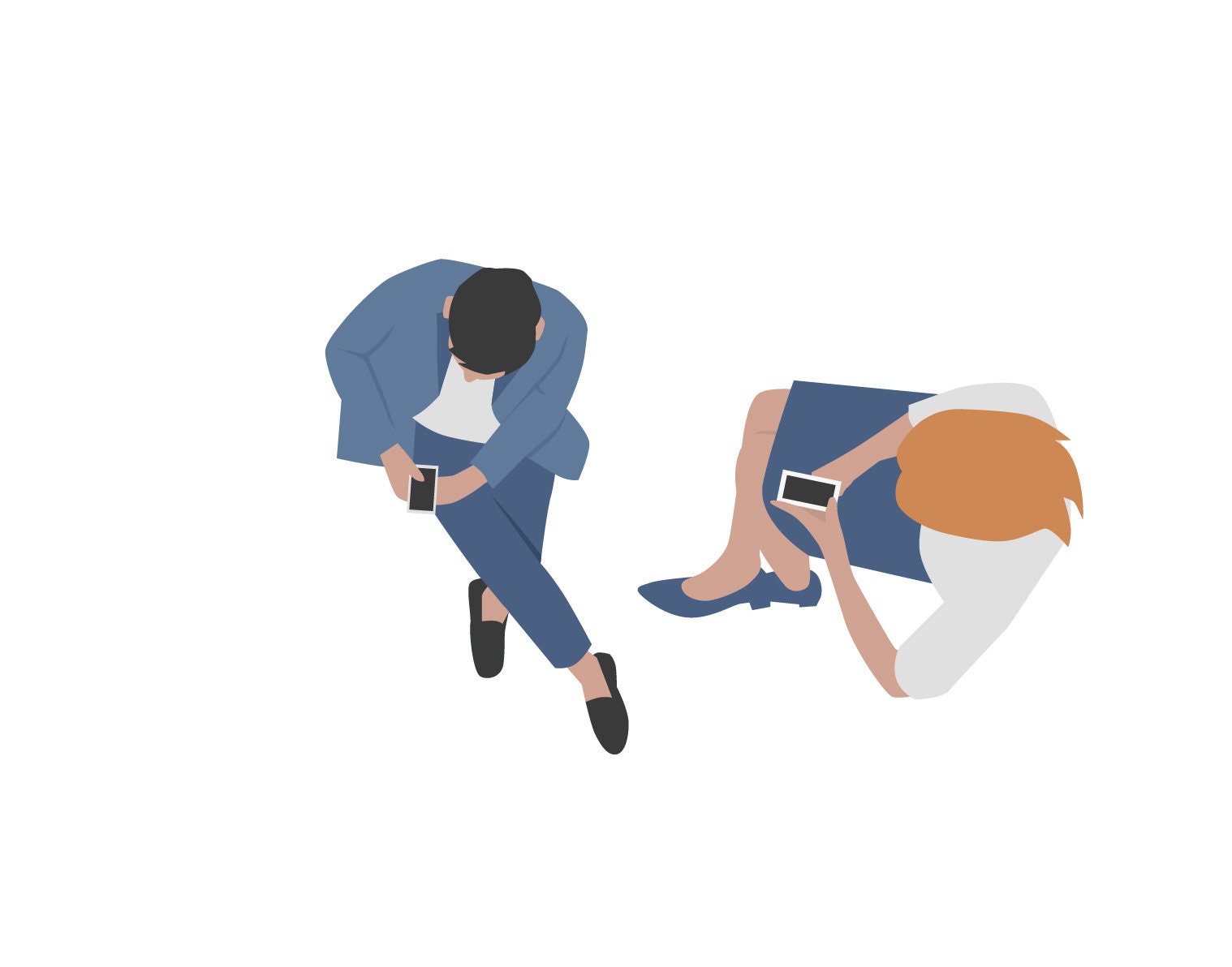 16 Flat Vector People - Top View - Pack of 19 Illustration - AI - Png ...